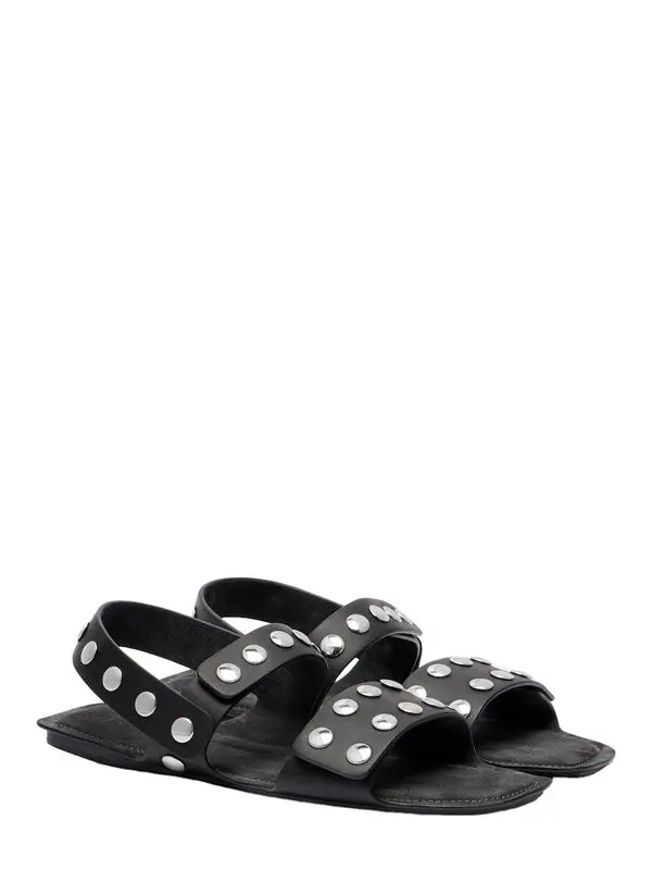 Khaite Boden Studded Leather Sandals - Black