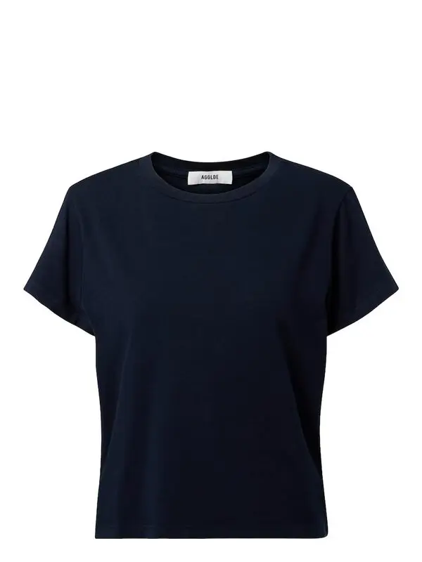 AGOLDE Adine Shrunken Cotton Jersey T-shirt - Black