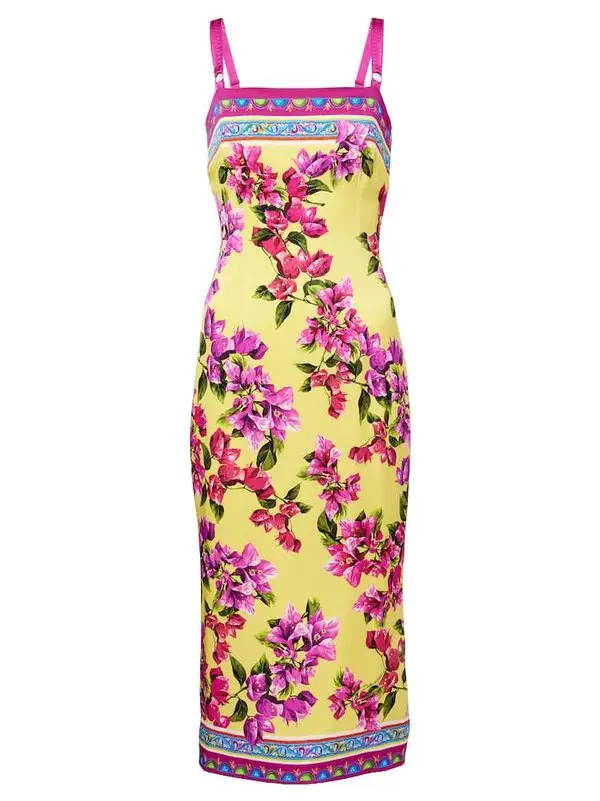 Dolce & Gabbana Taormina Floral Silk-blend Midi Dress - Multicoloured