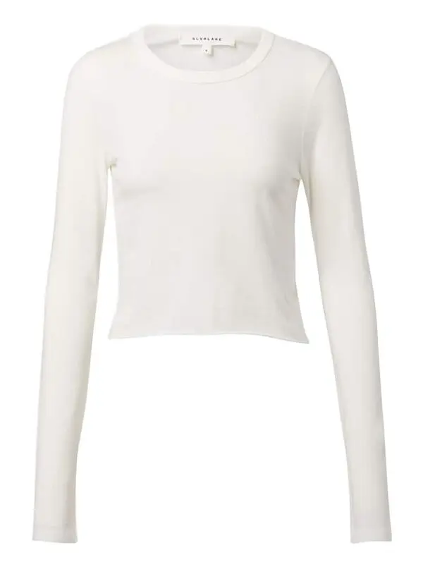 SLVRLAKE Cropped Cotton Jersey T-shirt - White