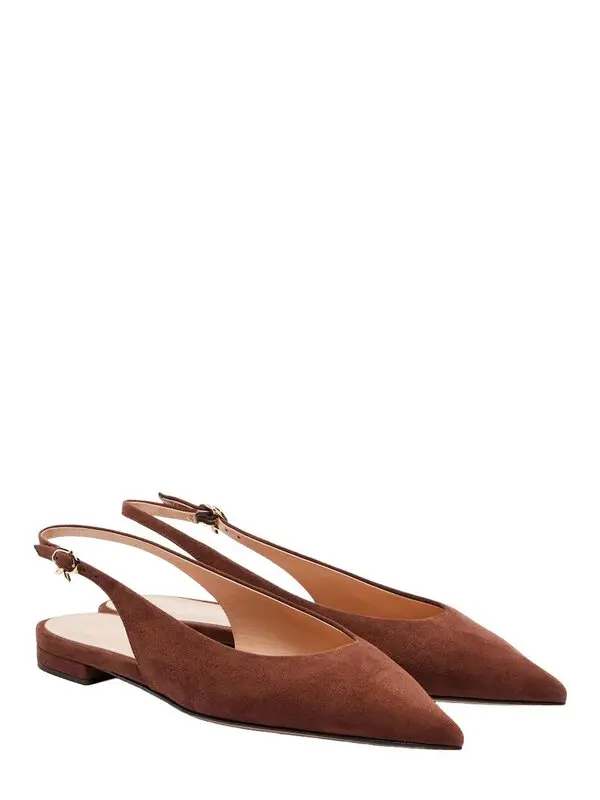 GIANVITO ROSSI Robbie 05 Slingback Flats - Brown