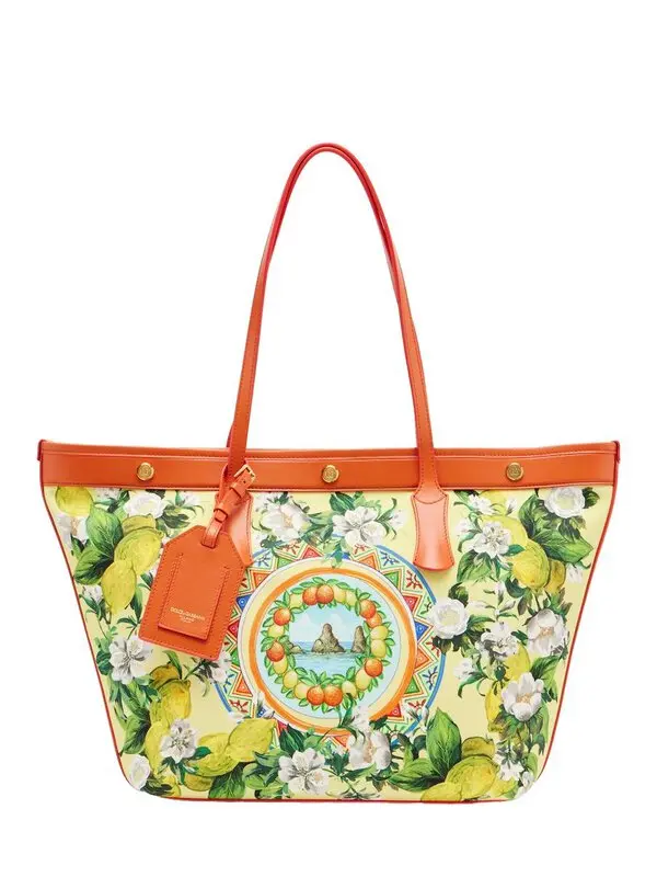 Dolce & Gabbana Taormina Large Printed Canvas Shopper - Multicoloured