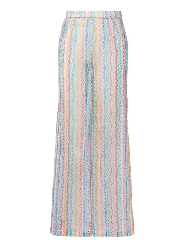 Missoni Zigzag Sheer Wide-leg Pants - Multicoloured