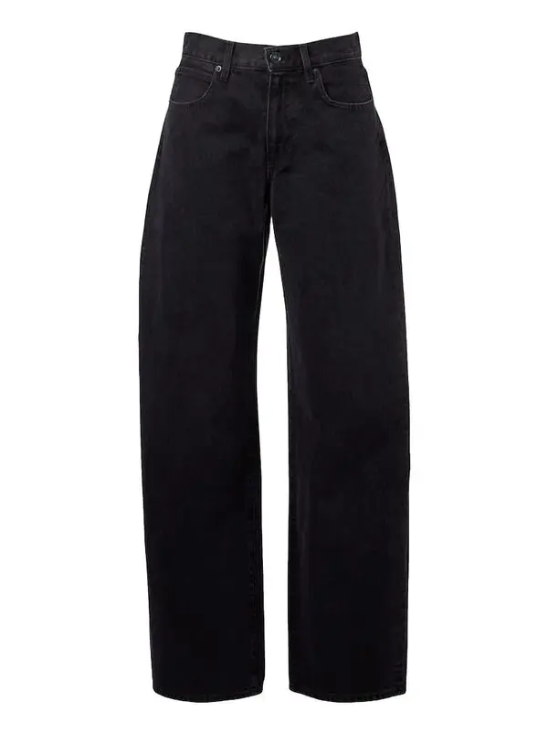 SLVRLAKE Tess Long High-rise Barrel-leg Jeans - Black