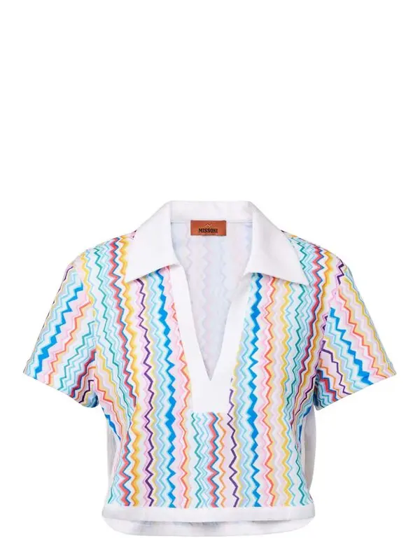 Missoni Zigzag Printed Terry Crop Top - Multicoloured