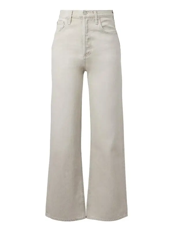 AGOLDE Ren High-rise Wide-leg Jeans In Smash Wash - Grey