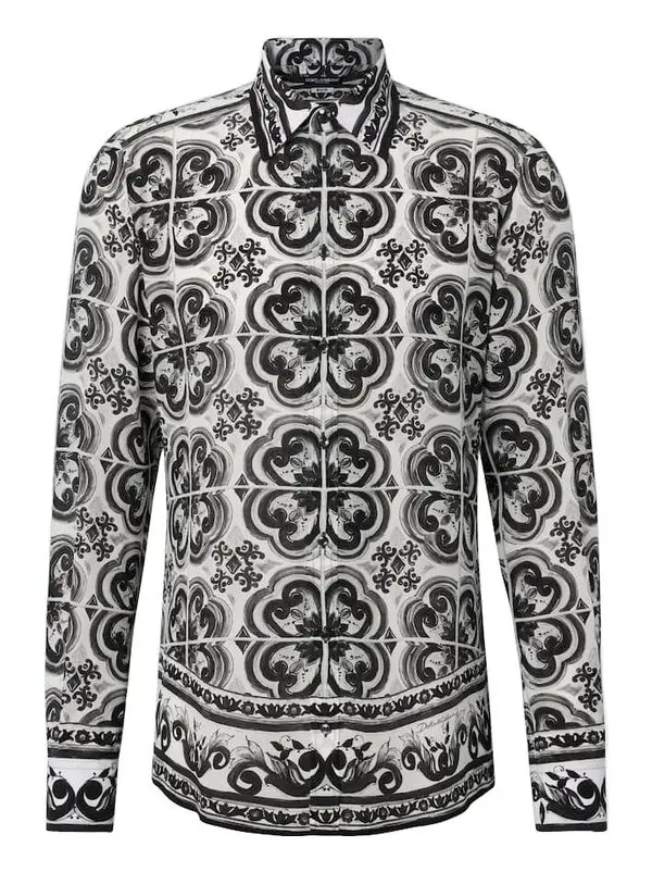 Dolce & Gabbana Martini Majolica Silk Twill Shirt - Black