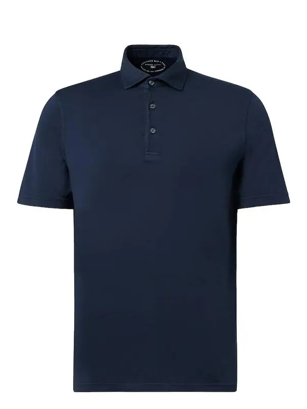 Fedeli Cotton Polo Shirt - Blue