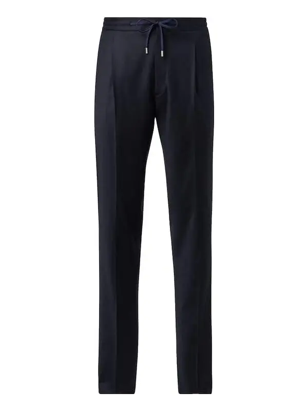 LARDINI Wool And Cashmere Straight Pants - Blue