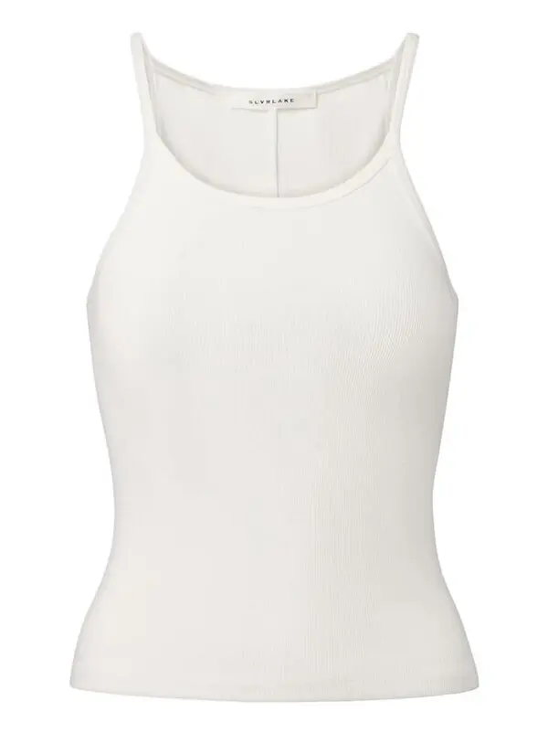 SLVRLAKE Ribbed-knit Cotton Jersey Tank Top - White