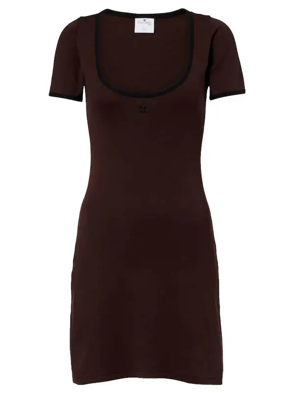 COURREGES Holistic Cotton Minidress - Brown