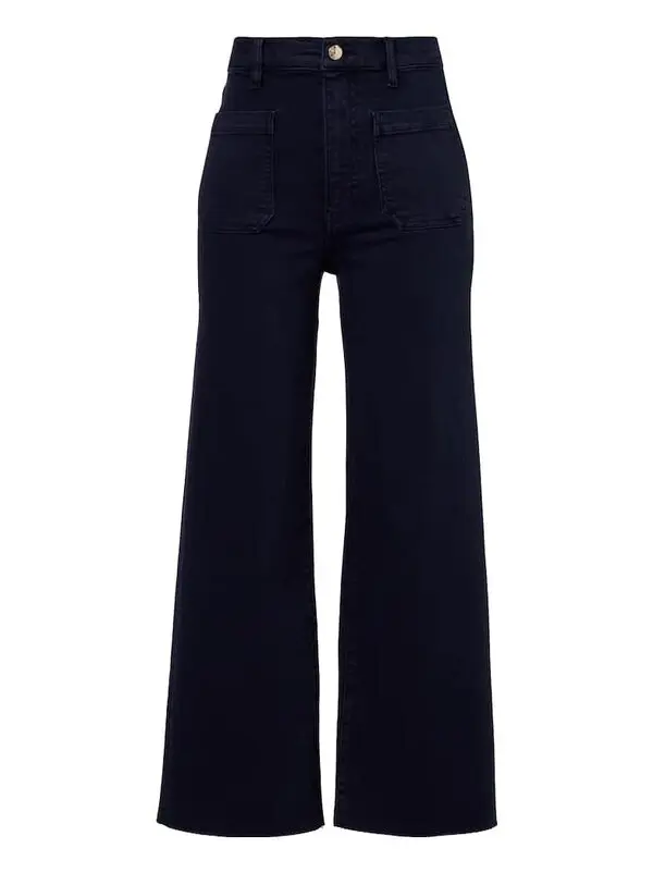 FRAME Anchor High-rise Wide-leg Jeans - Blue