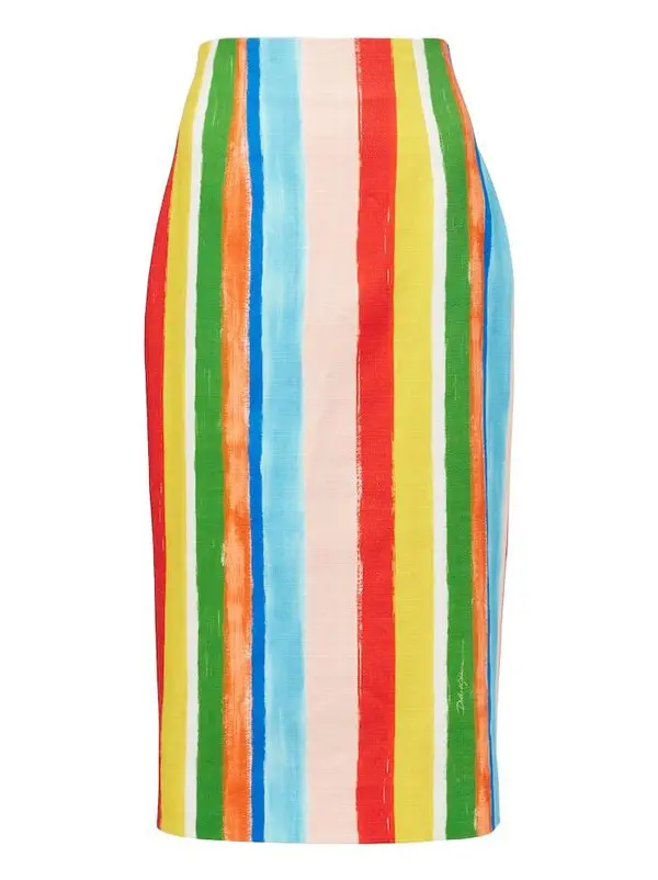 Dolce & Gabbana Striped Cotton-blend Pencil Skirt - Multicoloured