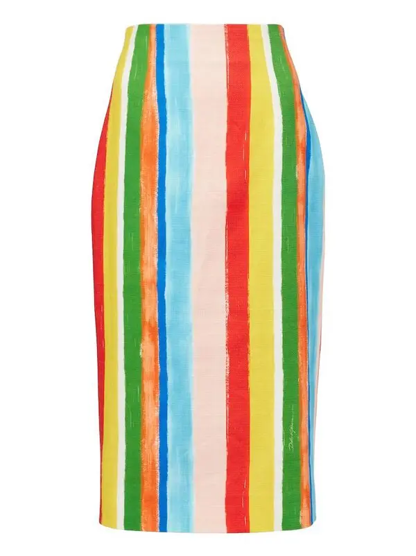 Dolce & Gabbana Striped Cotton-blend Pencil Skirt - Multicoloured