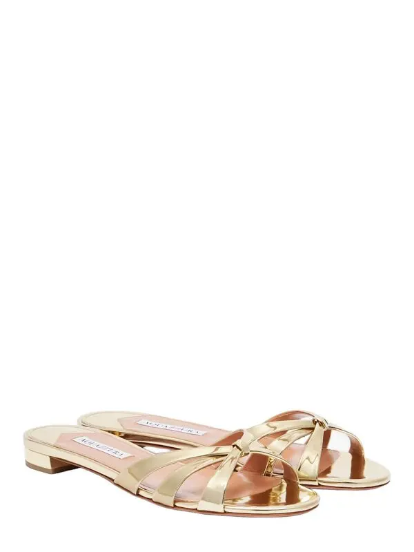 AQUAZZURA Tati Mirrored Sandals - Gold