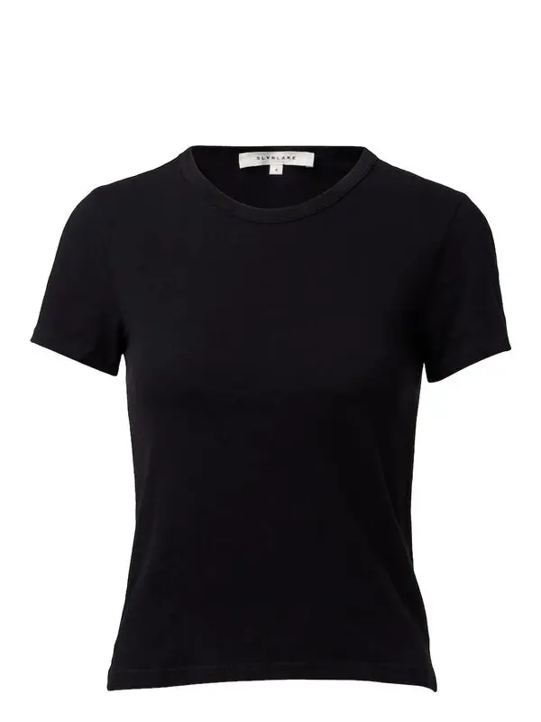 SLVRLAKE Cropped Cotton Jersey T-shirt - Black