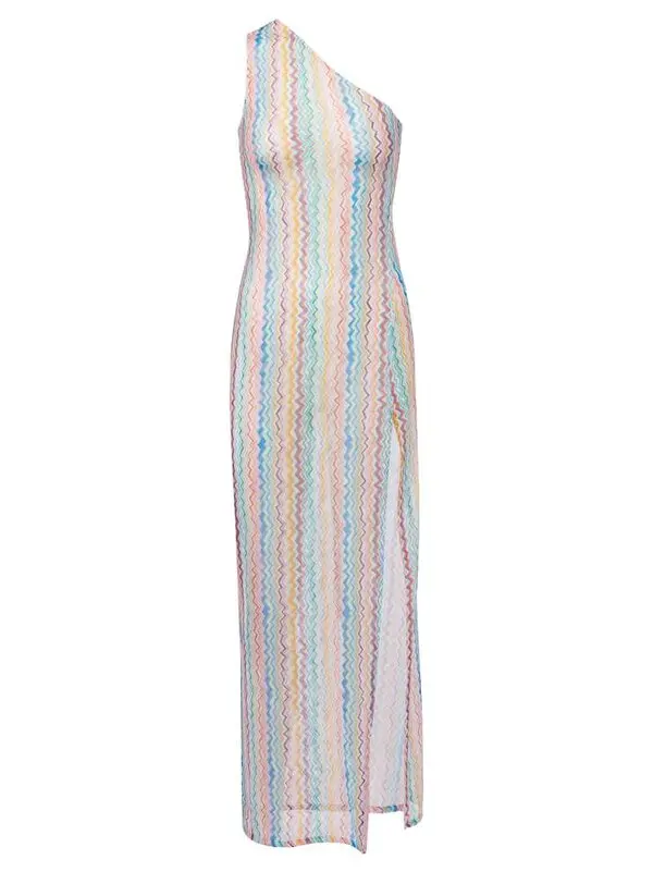 Missoni Zigzag Sheer One-shoulder Maxi Dress - Multicoloured