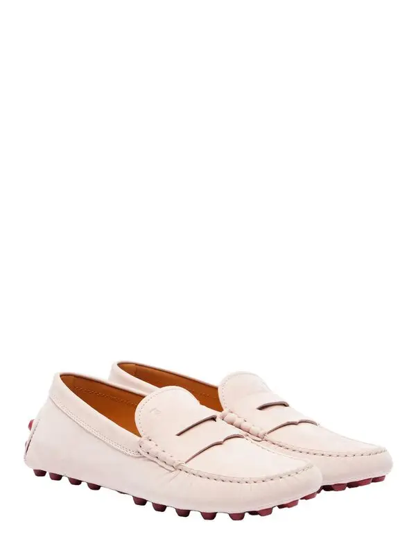 TOD'S Gommino Bubble Suede Driving Shoes Rosso India - Neutrals