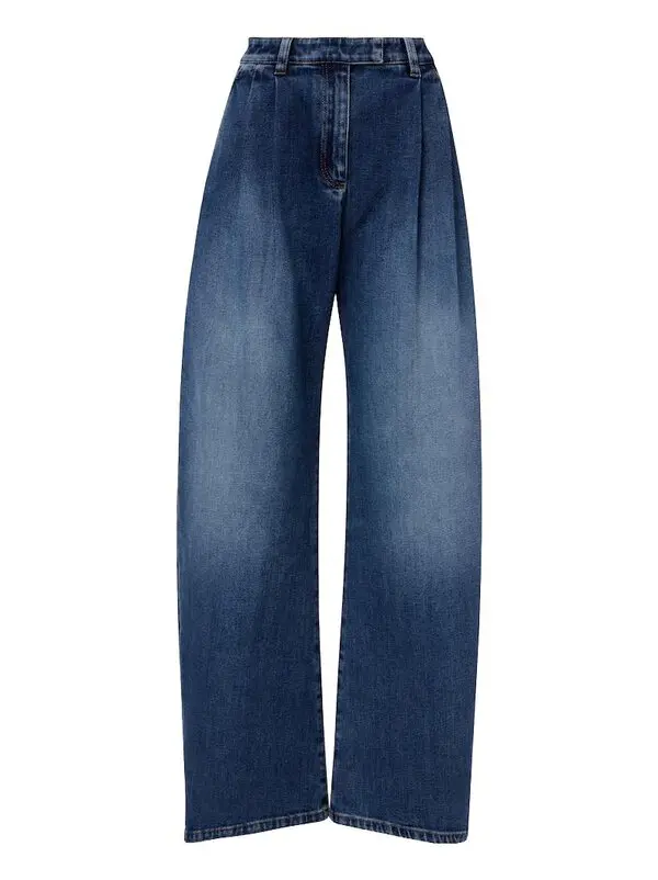 Brunello Cucinelli Mid-rise Wide-leg Jeans - Blue