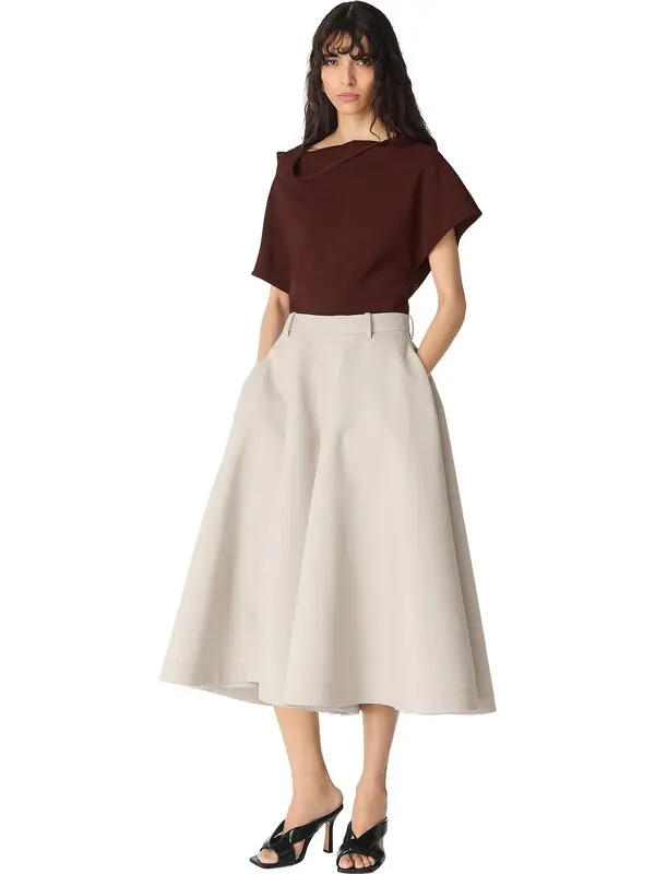 Bottega Veneta Silk And Cotton Twill Culottes - Grey Putty