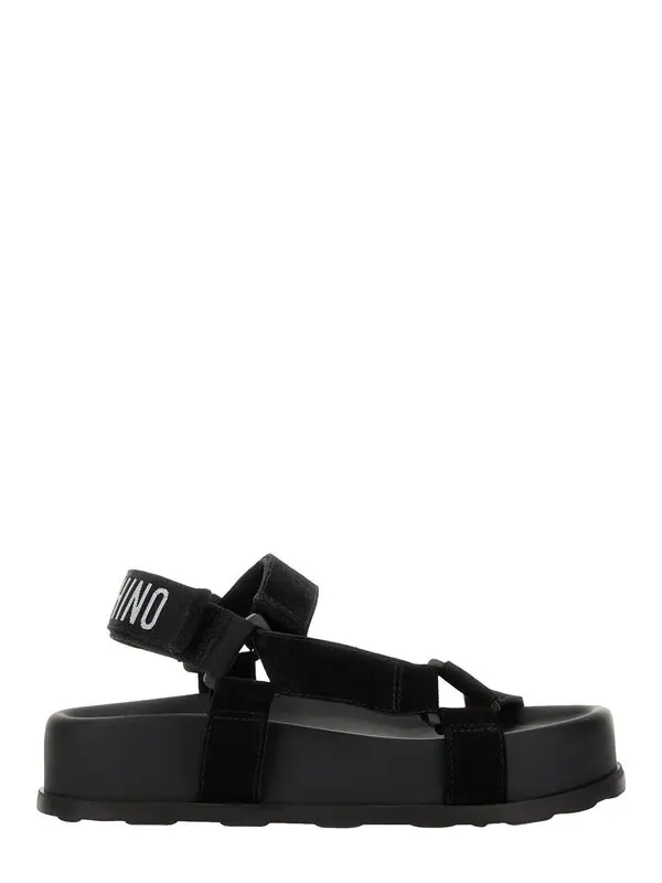 Moschino Flat Sandals - Black