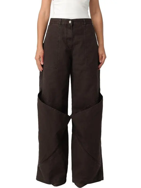 Attico Wide Leg Trousers - Brown
