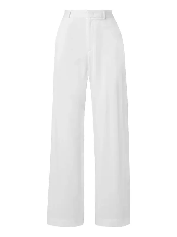 Marie Adam-Leenaerdt Cotton-jersey Wide-leg Pants - White