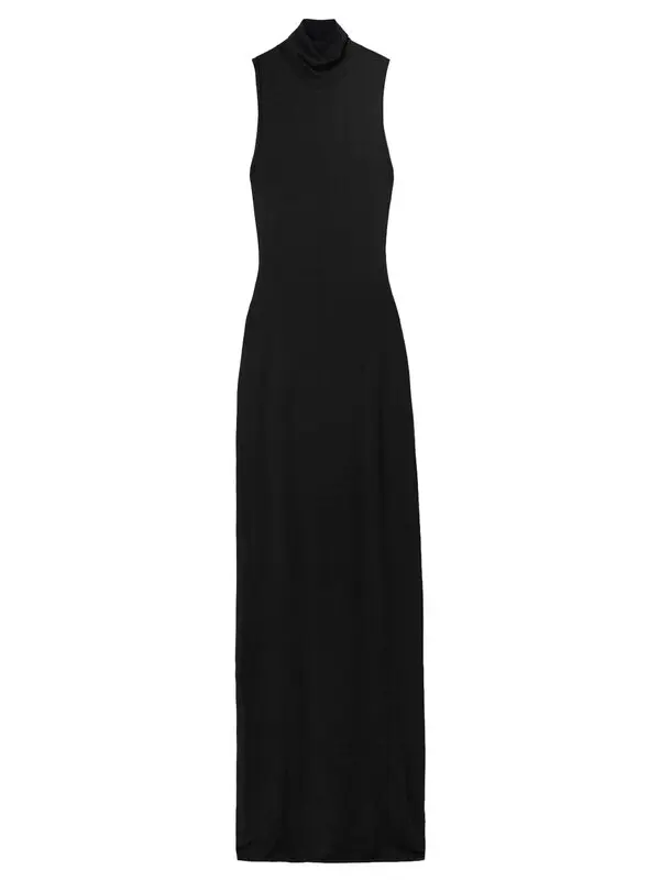 Eterne Harlow Stretch-modal Jersey Turtleneck Maxi Dress - Black