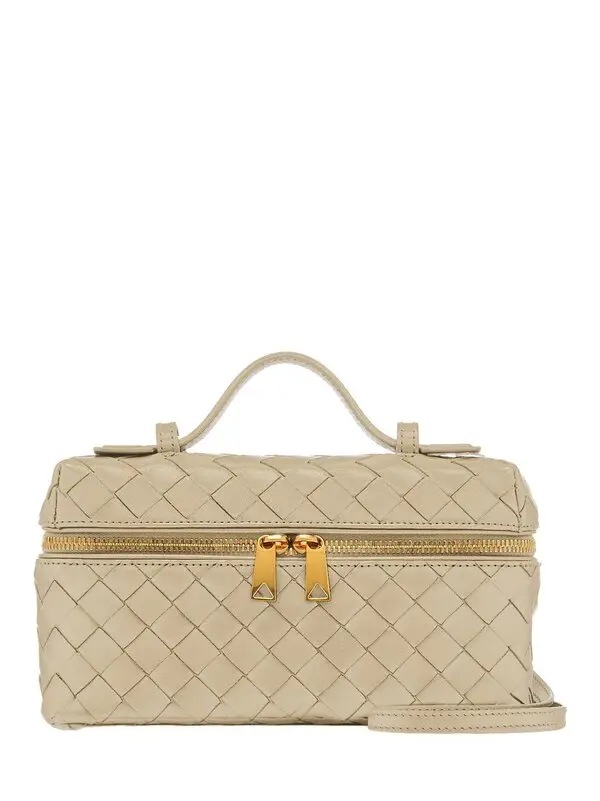 Bottega Veneta Intrecciato Leather Vanity Case - White