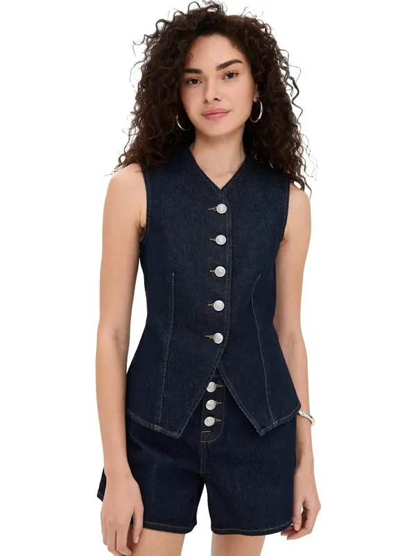 7 For All Mankind Sleeveless Denim Vest - Smoove