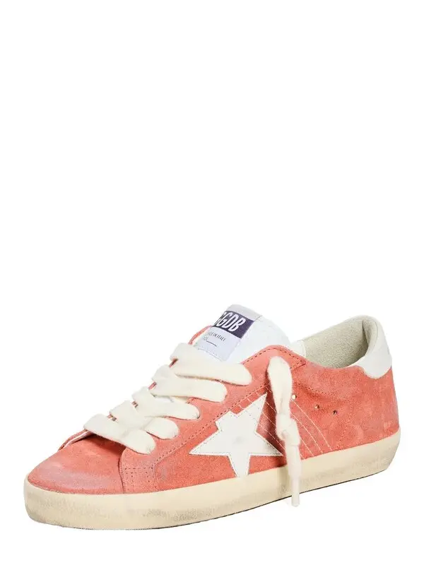 Golden Goose Super Star Suede Sneakers - Coral/milk