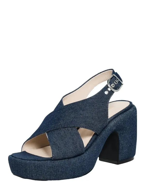Intentionally Blank Mindy Heeled Sandals - Rinse Denim