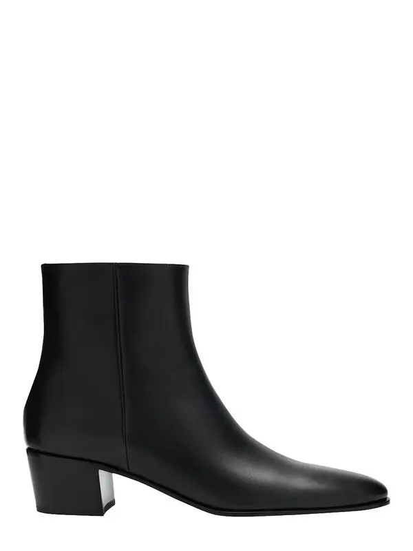 GIANVITO ROSSI Glove Leather Block-heel Booties - Black