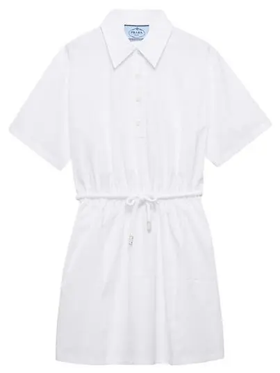 Prada Cotton Mini Shirt Dress - White
