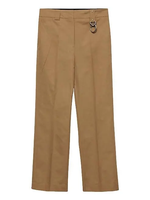 Prada Tailored Straight-leg Cotton Trousers - Brown
