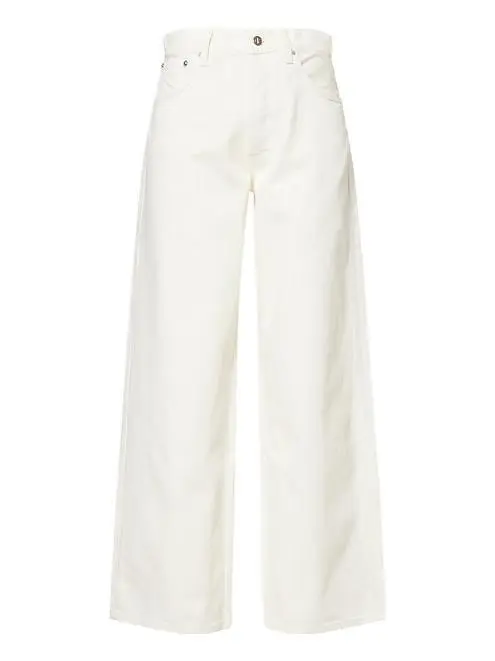 ANINE BING Manon Wide-leg Mid-rise Jeans - Ecru