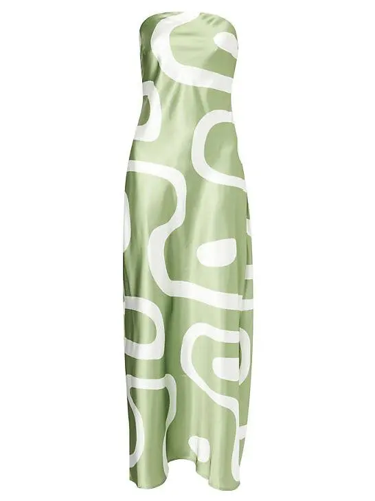 4TH & RECKLESS Shona Strapless Maxi Dress - Green