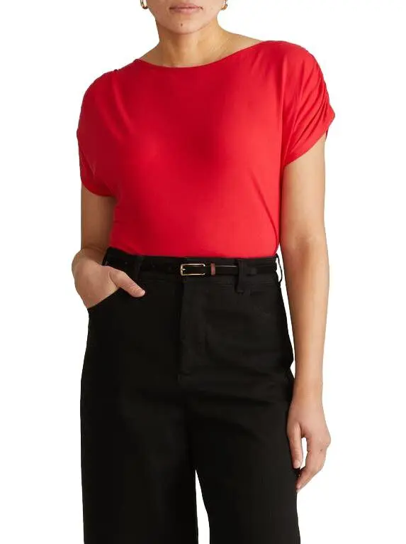 Universal Standard Helena Divine Jersey Top - Lipstick