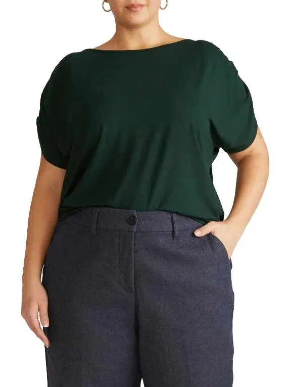 Universal Standard Helena Divine Jersey Top - Scarab Green