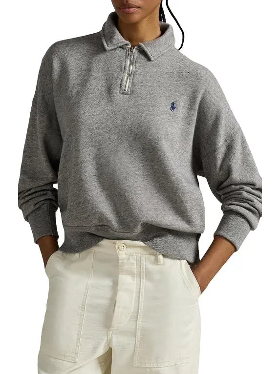 Polo Ralph Lauren French Terry Quarter-zip Pullover - Dark Vintage Heather
