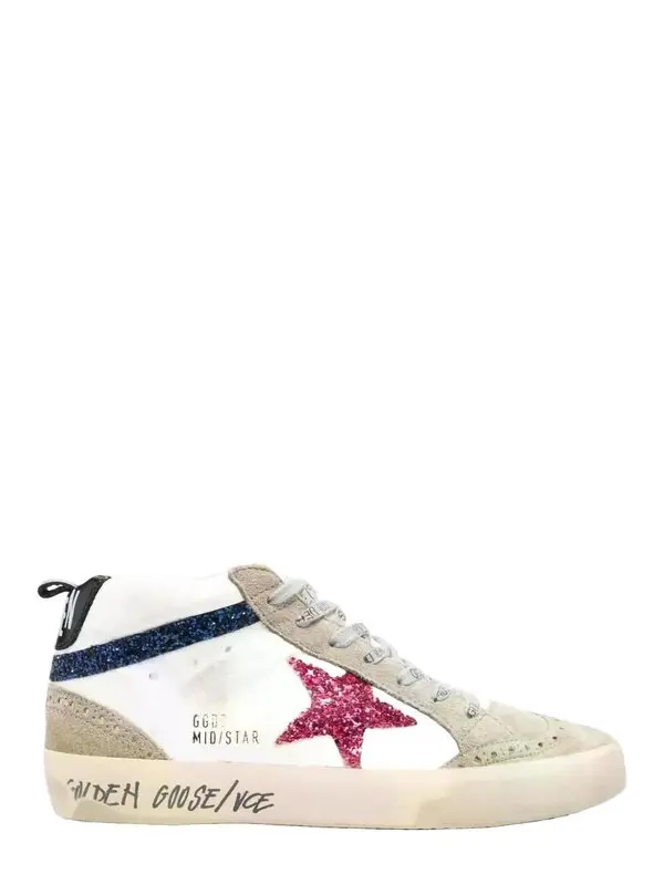Golden Goose Mid Star Glitter Star Sneakers - Neutrals