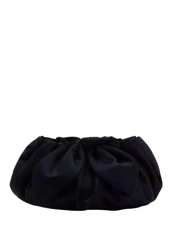 Oscar De La Renta Satin Clutch With Chain - Blue
