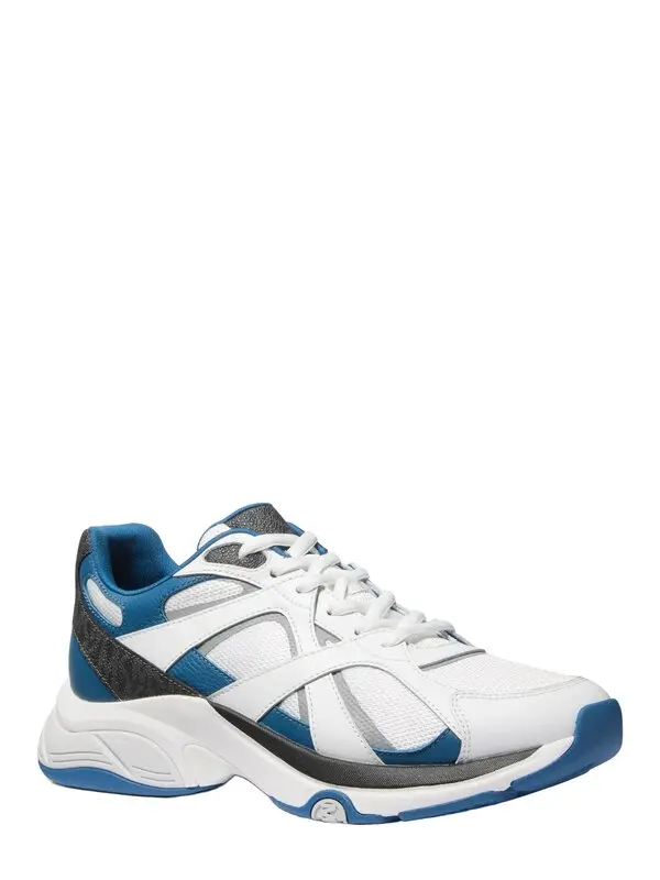 Michael Kors Leo Mixed-media Trainers - Blue