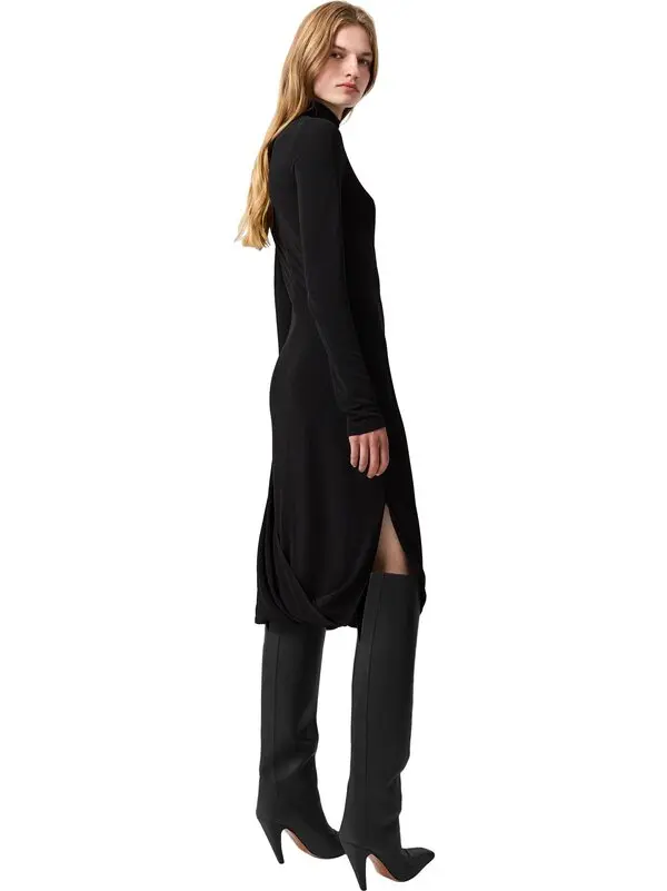Stella McCartney Asymmetrical Cape Midi Dress - Black