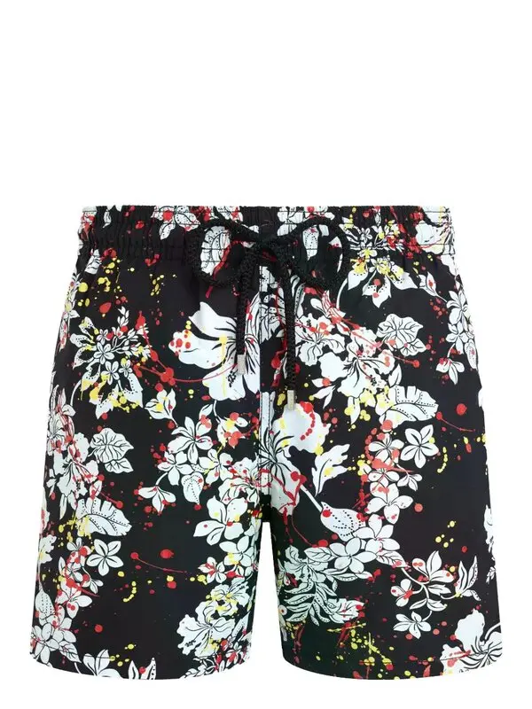 Vilebrequin Palm Angels Flower Splash Swim Shorts - Black