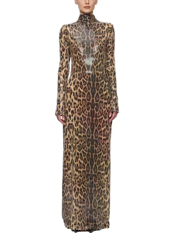 ATU BODY COUTURE Leopard-print Maxi Dress - Brown