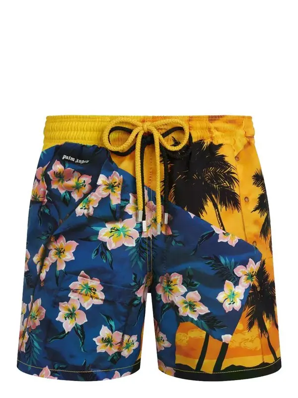 Vilebrequin X Palm Angels Hawaiin Mix Swim Shorts - Blue
