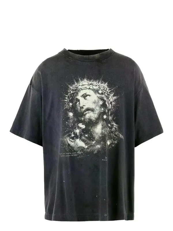 SAINT MXXXXXX Graphic-print T-shirt - Black