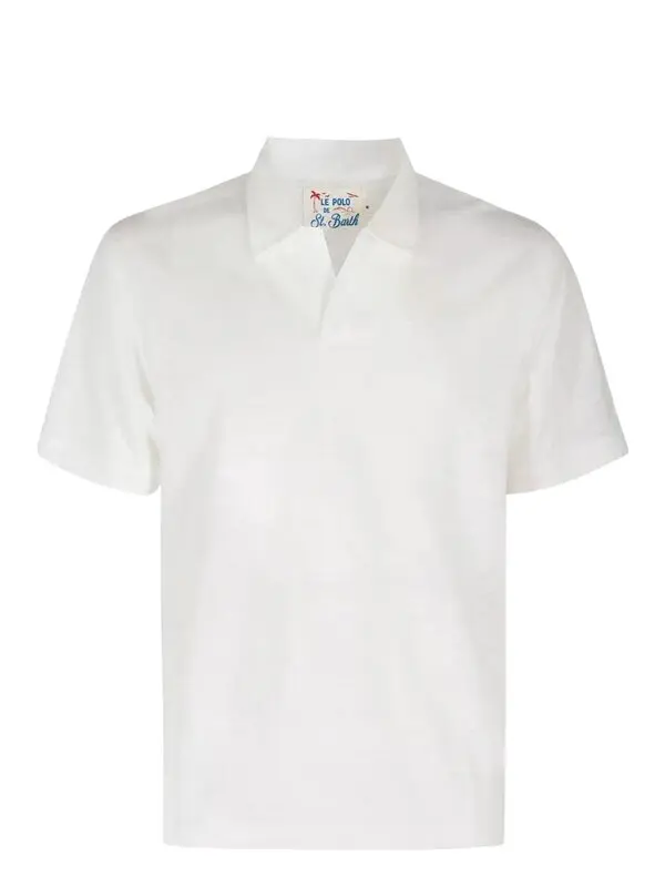 MC2 SAINT BARTH Linen Polo Shirt - White