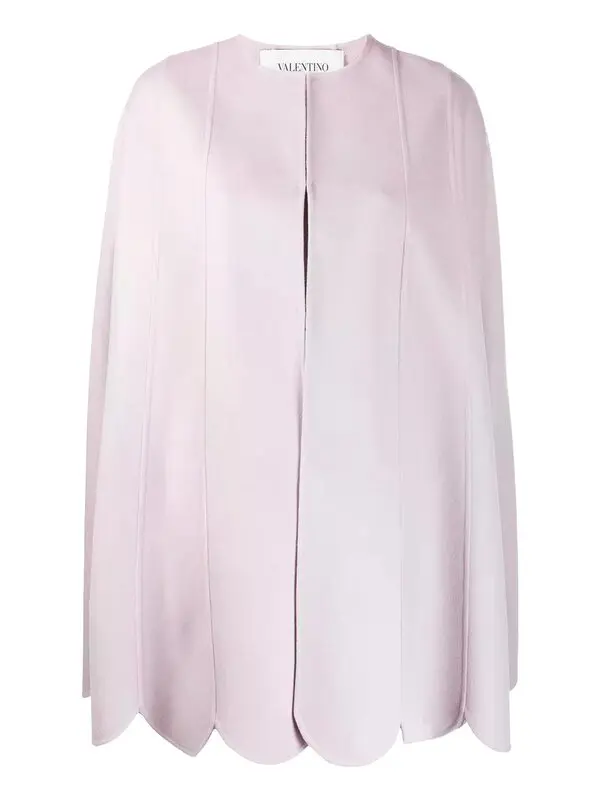 Valentino Garavani Scalloped Hem Cape - Pink